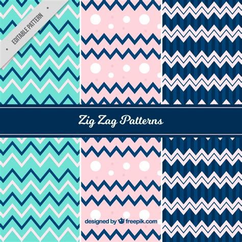 Great Patterns Of Decorative Zig Zag Lines Vector Free Download