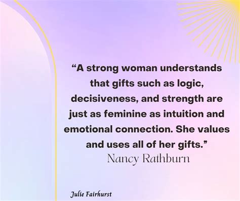 💖this Quote By Nancy Rathburn Offers A Supportive View On Being A Strong Woman It Questions Old