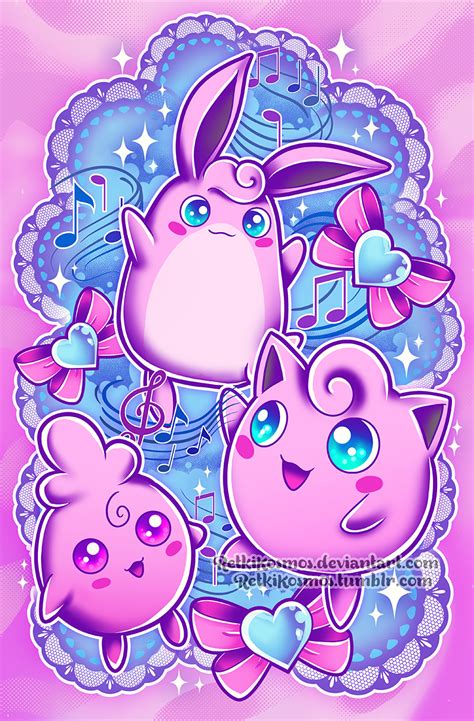 Jigglypuff Wigglytuff And Igglybuff Pokemon Drawn By Retkikosmos Danbooru