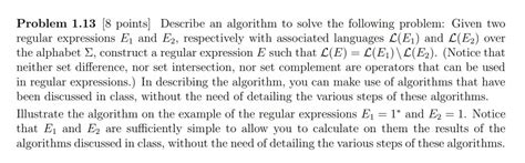 Solved Problem Points Describe An Algorithm To Solve Chegg Com