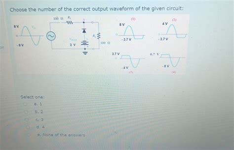 solved choose the number of the correct output waveform of