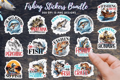 Fishing Stickers Bundle Graphic By Regulrcrative · Creative Fabrica
