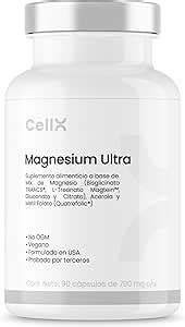 Cellx Magnesium Ultra Con Malato Glicinato Y Citrato Suplemento De