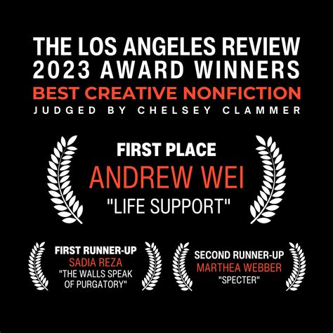 Los Angeles Review 2023 Creative Nonfiction Award Andrew Wei The Los