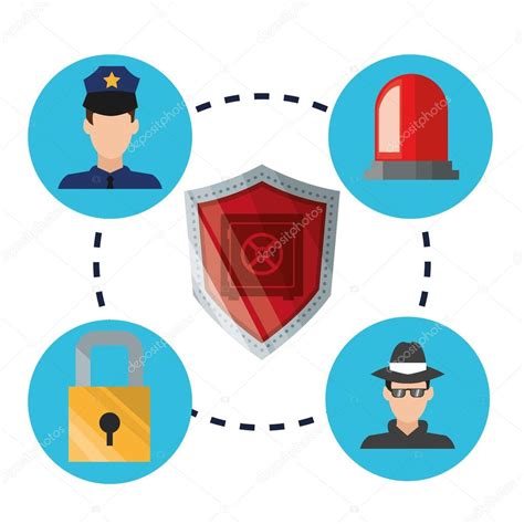 Ilustración De Dibujos Animados De Seguridad Diseño De Vectores Stock