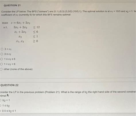 Solved Consider The Lp Below The Bfs Comers Are
