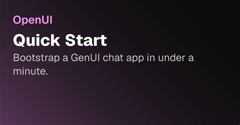 Quick Start Openui The Open Standard For Generative Ui