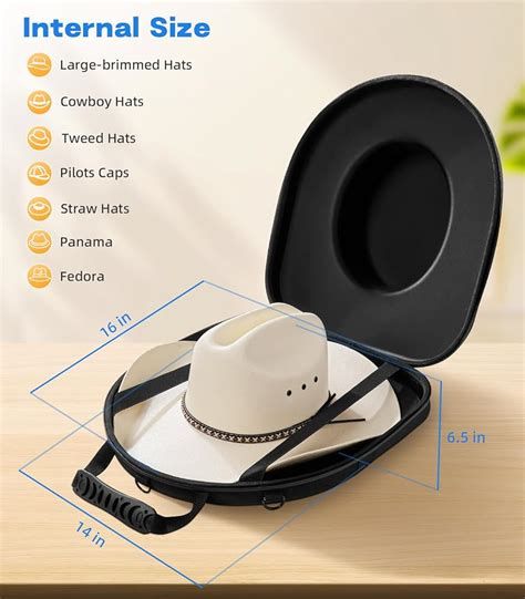 Fedora Hats For Men Waterproof Hat Travel Case Crush Proof Storage