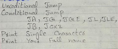 Solved Briefly Explain Unconditional And Conditional Jump