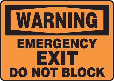 Warning Emergency Exit Do Not Block