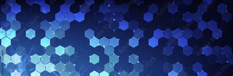 Hexagon Background Blue Technology Pattern Futuristic Backdrop Hex Vector Illustration Stock
