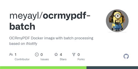 Github Meyaylocrmypdf Batch Ocrmypdf Docker Image With Batch Processing Based On Inotify