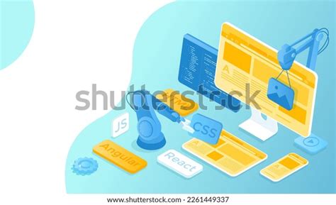 Frontend Development Creating Site Layout Template Stock Illustration Shutterstock