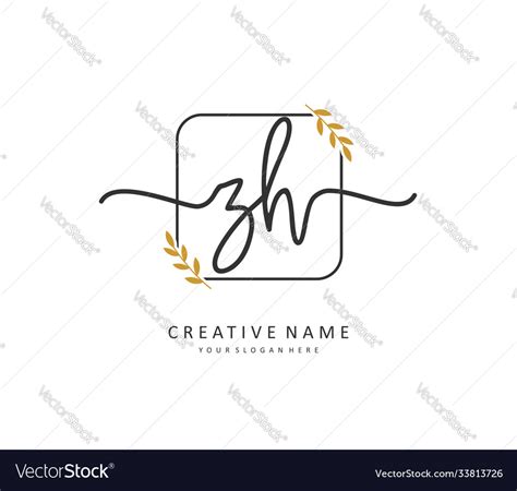 Z H Zh Initial Letter Handwriting And Signature Vector Image