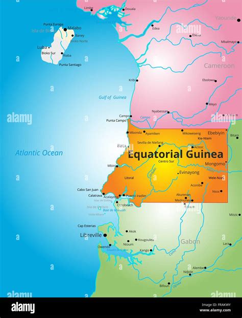 Color Map Of Equatorial Guinea Stock Vector Image And Art Alamy
