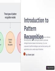 Understanding Pattern Recognition Applications Techniques And Course Hero