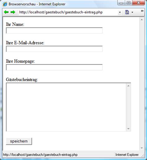 Beispiel Gästebuch Programmieren In Php Und Mysql