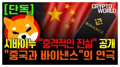 단독 시바이누 충격적인 진실 공개 중국과 바이낸스의 연극 시바이누코인 시바이누호재 코인추천 코인전망 급등코인 Youtube