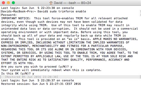 Can T Enable TRIM MacRumors Forums