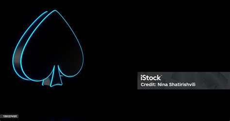 현대 블랙과 네온 블루 카드 스페이드 기호 3d 일러스트 3차원 형태에 대한 스톡 사진 및 기타 이미지 3차원 형태 네온 슬롯머신 Istock