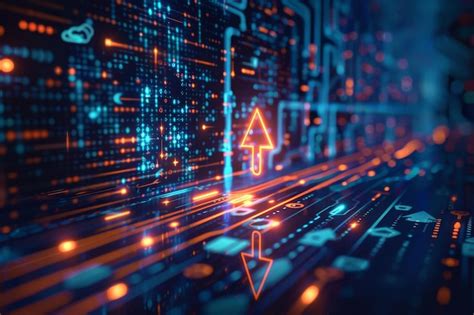 Futuristic Background Data Transfer Technology Concept Futuristic Cyberspace Background