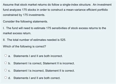 Solved Assume That Stock Market Returns Do Follow A