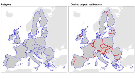 R Gis Find Borders Between Polygons Stack Overflow