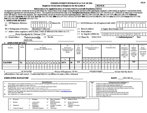Form Ui 19 Thobani Masondo Pdf Payroll Tax Salary