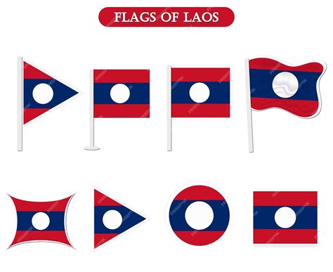 Premium Vector Laos Flags On Many Objects Illustration