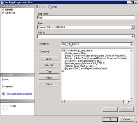 sql server database size and free disk space daily report