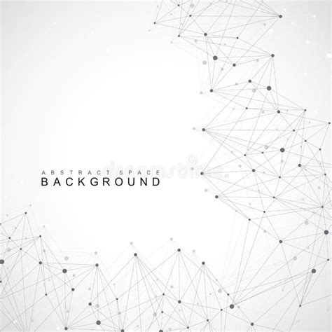 Geometric Abstract Background With Connected Lines And Dots Big Data Composition Stock Vector