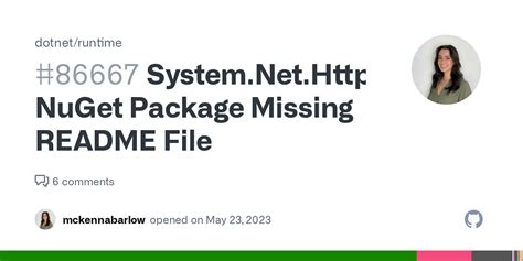 System Net NuGet Package Missing README File Issue Dotnet Runtime GitHub