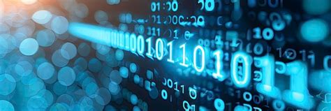 digital data flowing through glowing binary code in tube shape on dark