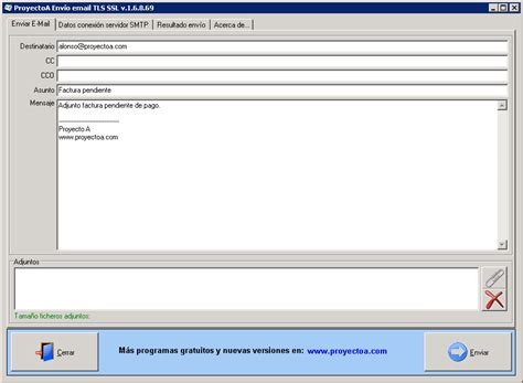 ProyectoA Envío email TLS SSL v 1 6 8 69 con código fuente completo en Delphi 6 Proyecto A