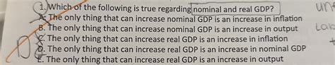 Solved Which Of The Following Is True Regarding Nominal And Chegg Com
