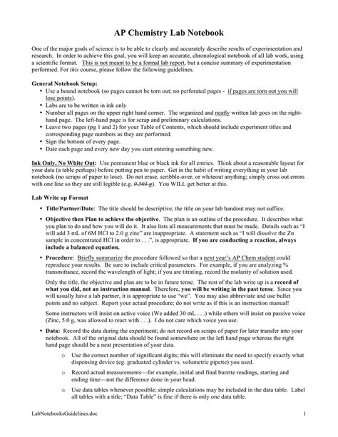 lab notebook procedure example at frank styles blog