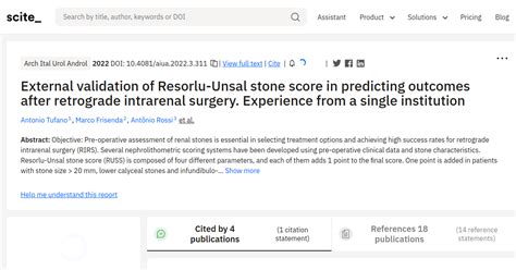 External Validation Of Resorlu Unsal Stone Score In Predicting Outcomes After Retrograde