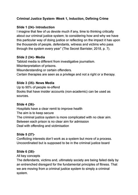 Cjs Defining Crime Lecture Notes Criminal Justice System Week Induction Defining Crime