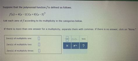 Solved Suppose That The Polynomial Function Fis Defined As