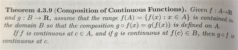 Solved Problem A Prove The Composition Of Continuous Chegg
