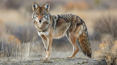 Visual Guide The Anatomy Of Canis Latrans Coyote Showing Adaptations For Desert Environments And