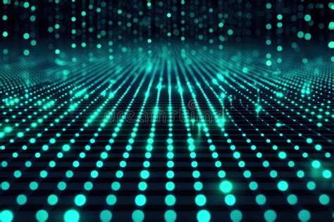 Futuristic Neon Grid Pattern With Vibrant Lights Stock Illustration