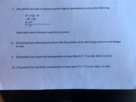 solved 7 120 points] use rules of inference and or logical