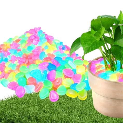 1000pcs Colorful Glow In The Dark Garden Stones Glow Pebbles For