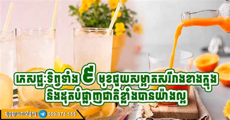 ភេសជ្ជៈ ៩ មុខ ជួយសម្អាតសរីរាង្គខាងក្នុង និងដុតបំផ្លាញជាតិខ្លាញ់ដែលលើស