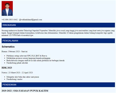 Latihan Membuat Cv Menggunakan Html