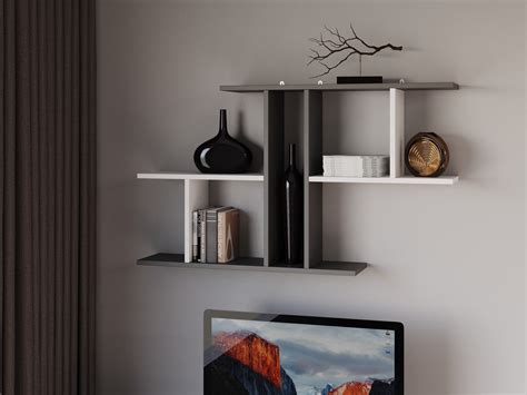 Навісна поличка Moreli T 8 Ш1048 В 600 Г 180 Антрацит Білий продаж ціна у Білій Церкві