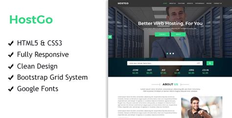hostgo web hosting responsive html template by sbtechnosoft themeforest