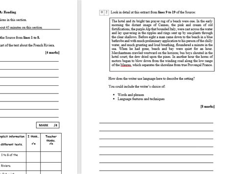 Aqa Language Paper 1 Practice Papers Teaching Resources