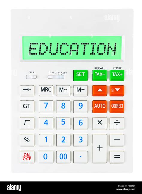 Calculator With EDUCATION On Display Isolated On White Background Stock Photo Alamy